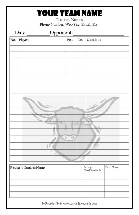 Custom Lineup Cards. Custom Lineup Cards for Baseball and Softball teams.
